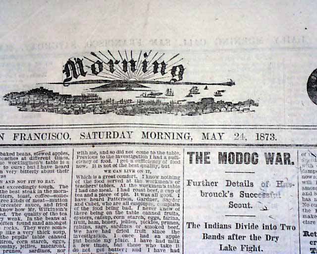 1873 Old West Newspaper From San Francisco CA...... - RareNewspapers.com