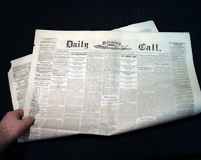 1873 Old West Newspaper From San Francisco CA...... - RareNewspapers.com