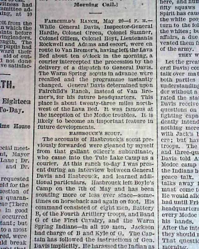 1873 Old West Newspaper From San Francisco CA...... - RareNewspapers.com