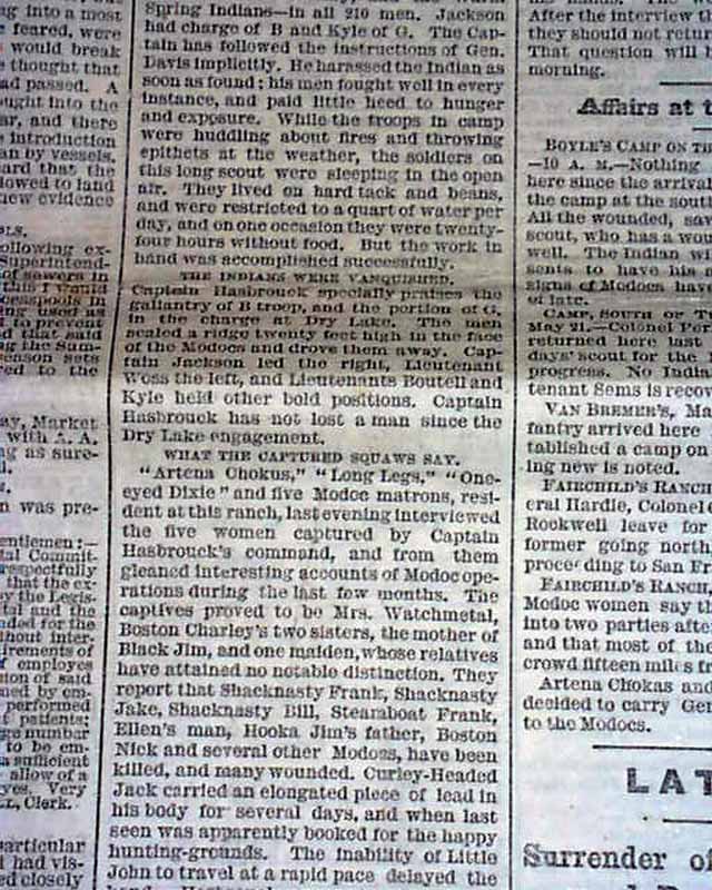 1873 Old West Newspaper From San Francisco CA...... - RareNewspapers.com