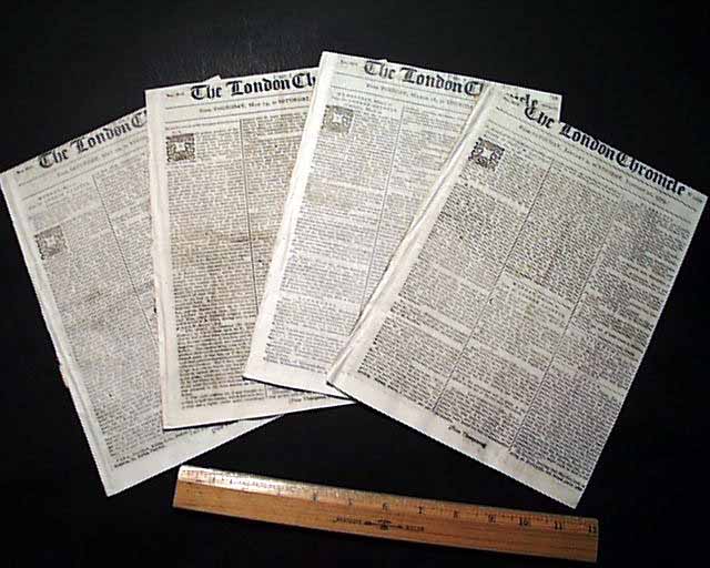 Four British newspapers from the middle of the Revolutionary War ...