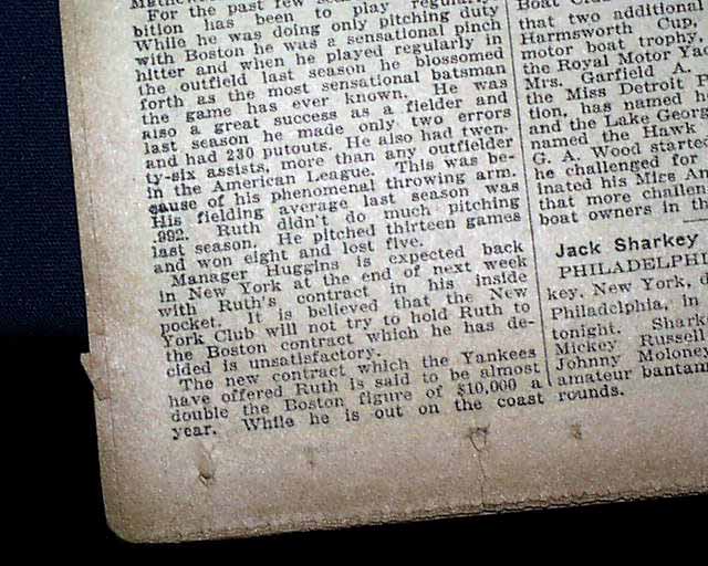 Best issue to have on Babe Ruth being sold to the Yankees ...