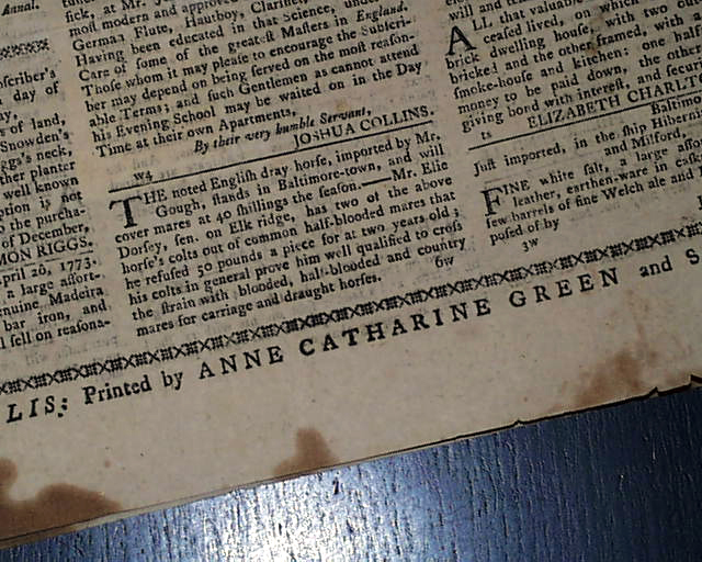 Colonial newspaper printed by a woman... - RareNewspapers.com