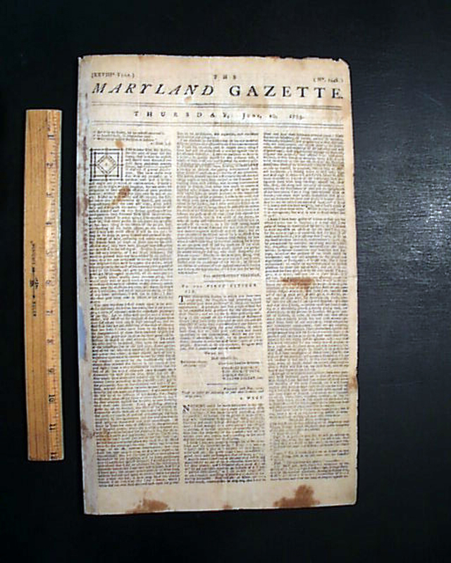 Colonial newspaper printed by a woman... - RareNewspapers.com