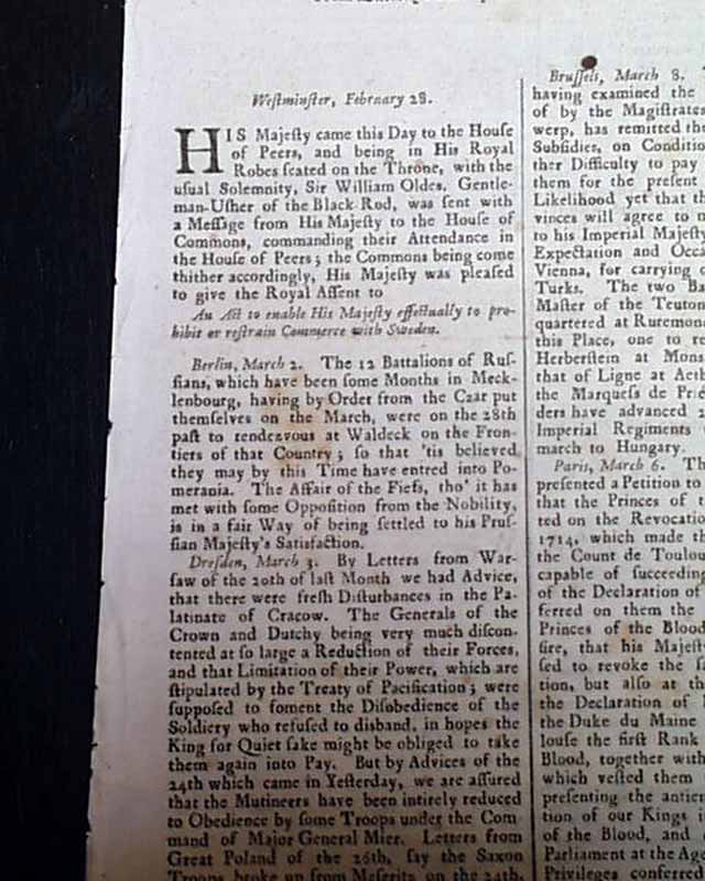 1717 World's oldest newspaper... - RareNewspapers.com