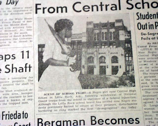 Little Rock Nine in 1957... Segregation... - RareNewspapers.com