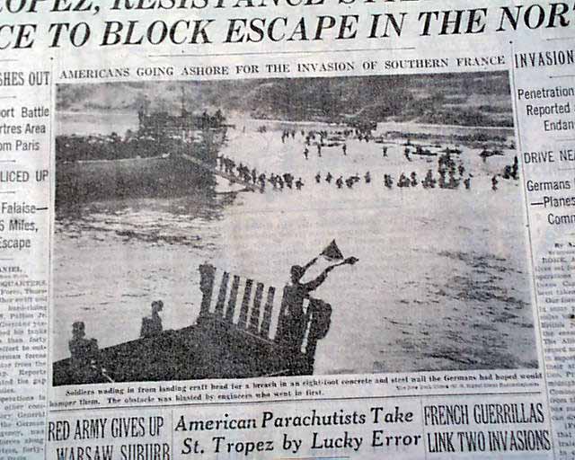 Operation Dragoon in 1944 WWII... - RareNewspapers.com