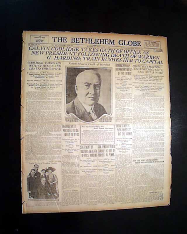 President Warren Harding dies in office... - RareNewspapers.com