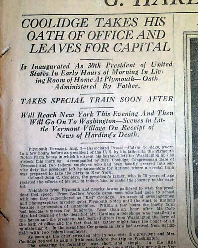 President Warren Harding dies in office... - RareNewspapers.com