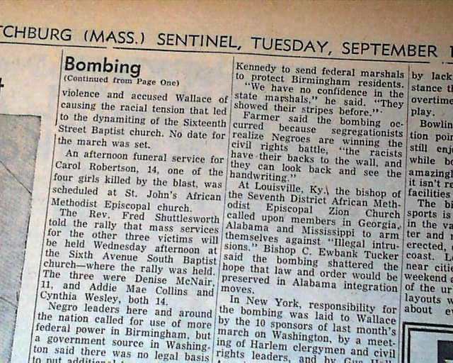 16th Street Baptist Church bombing... - RareNewspapers.com