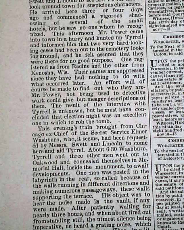 1876 Abraham Lincoln's tomb... - RareNewspapers.com