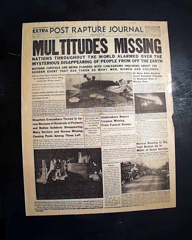 What life will be like after the Rapture... - RareNewspapers.com