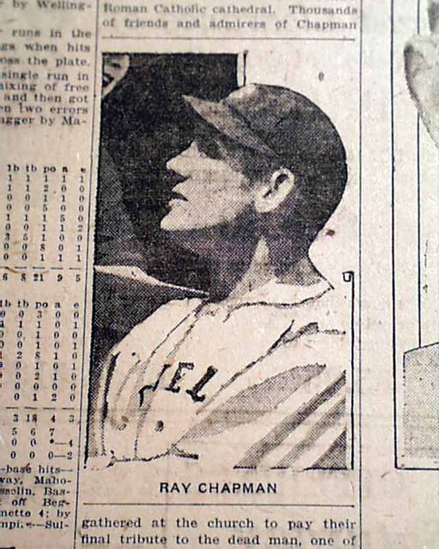 Ray Chapman skull fractured death... - RareNewspapers.com
