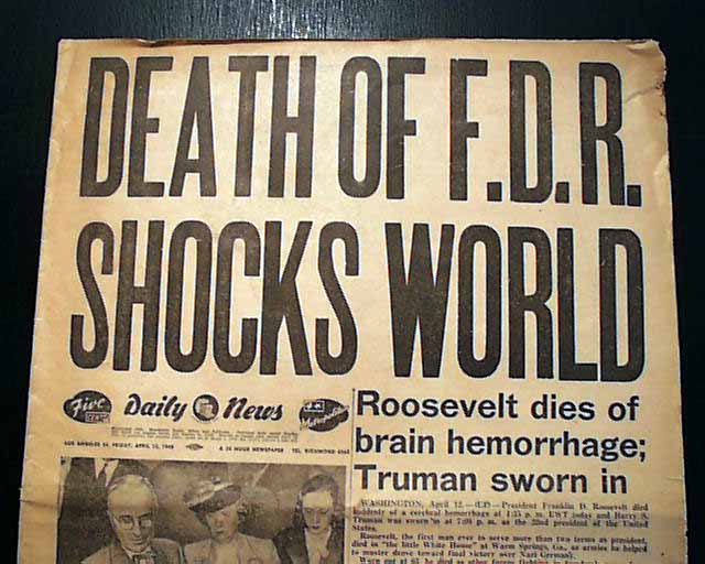 FDR death... - RareNewspapers.com