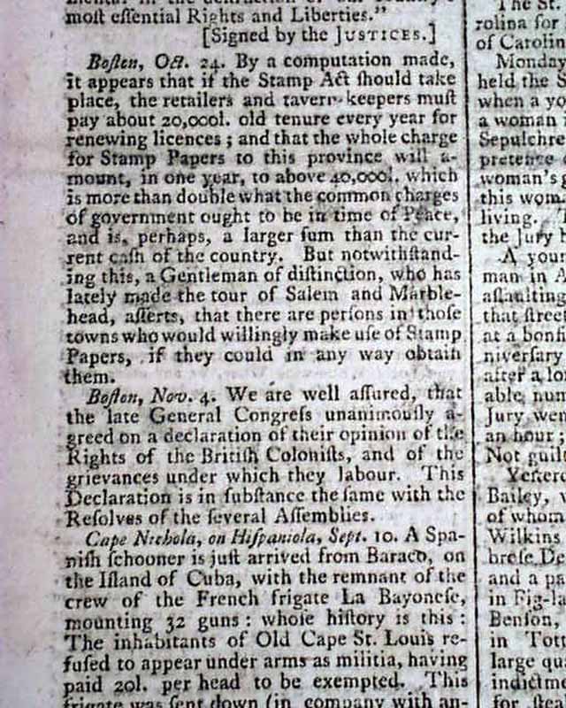 The hated Stamp Act... - RareNewspapers.com