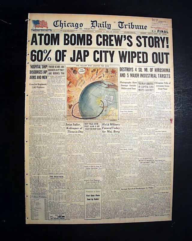 The atomic bomb unleashed on Hiroshima... - RareNewspapers.com