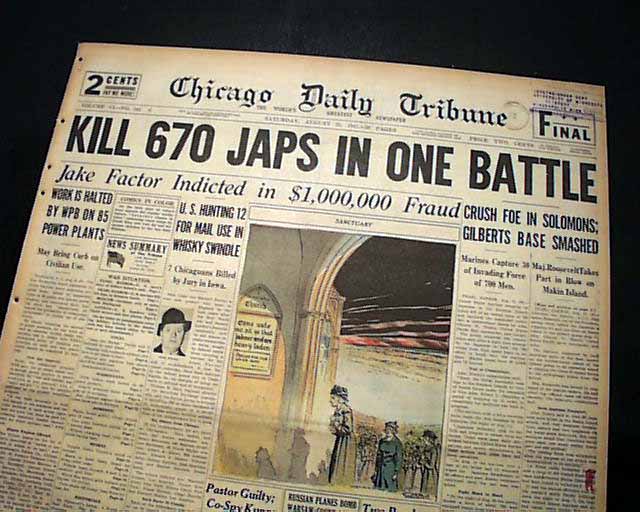 Evans Carlson's raiders attack Makin Island.... - RareNewspapers.com