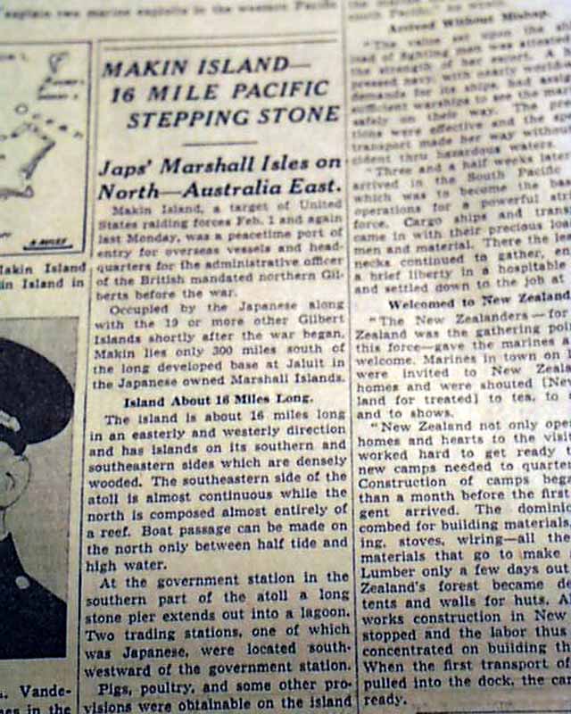 Evans Carlson's raiders attack Makin Island.... - RareNewspapers.com