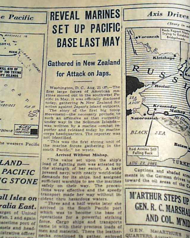 Evans Carlson's raiders attack Makin Island.... - RareNewspapers.com