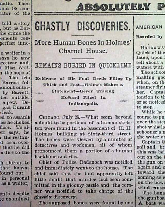 H.H. Holmes..... 1st U.S. serial killer.... - RareNewspapers.com