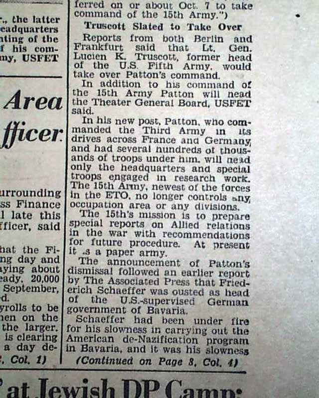 Patton is fired by Eisenhower... - RareNewspapers.com