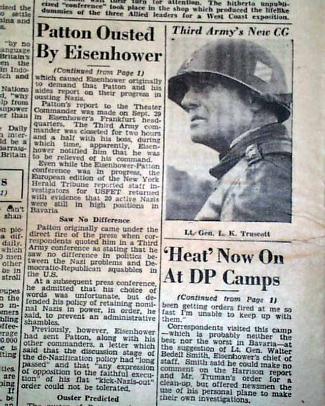 Patton is fired by Eisenhower... - RareNewspapers.com