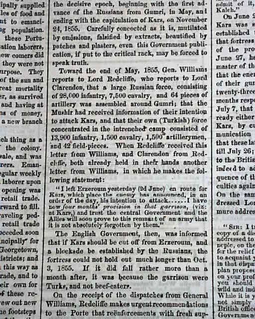 Karl Marx as a newspaper reporter... "The Fall of Kars ...