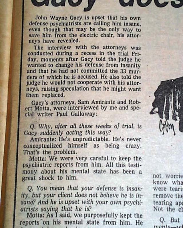 John Wayne Gacy murders... serial killer clown... - RareNewspapers.com
