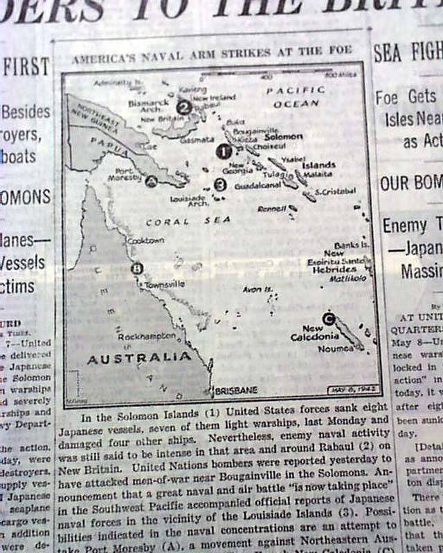Battle of the Coral Sea in 1942... - RareNewspapers.com