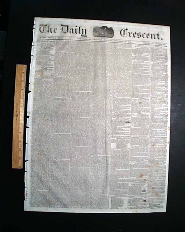 Pre-Civil War newspaper from New Orleans... - RareNewspapers.com
