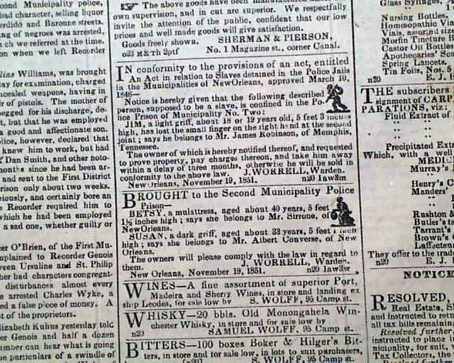 Pre-Civil War newspaper from New Orleans... - RareNewspapers.com