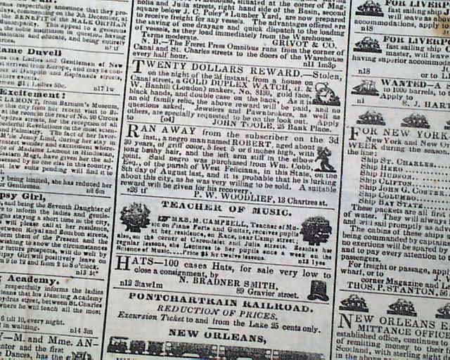 Pre-Civil War newspaper from New Orleans... - RareNewspapers.com