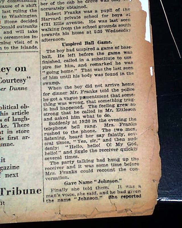 Bobby Franks murder... trial begins... - RareNewspapers.com