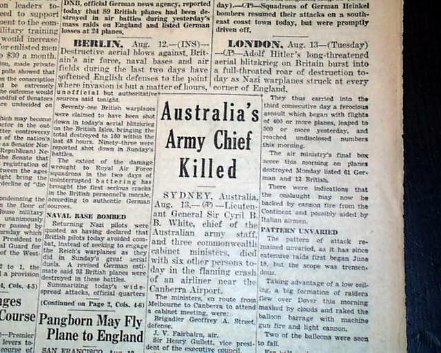 1940 Adlertag "Operation Eagle Attack"... - RareNewspapers.com