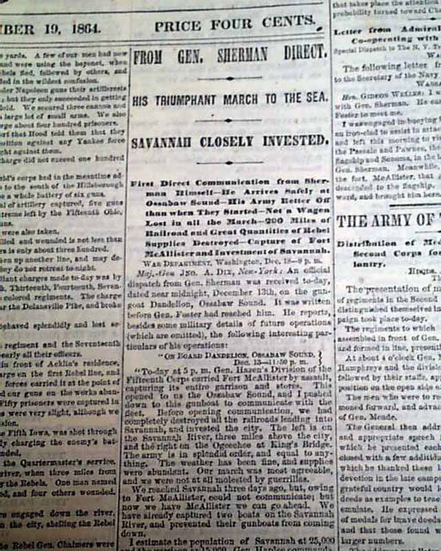 Sherman's "triumphant" march to the sea... - RareNewspapers.com