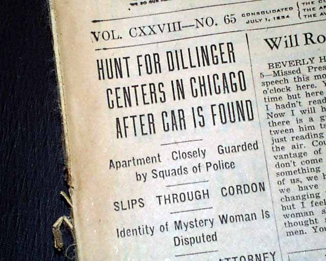 John Dillinger famous "gun" escape from jail... - RareNewspapers.com
