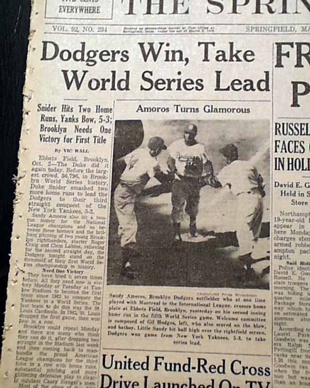 Dodgers win their first World Series... - RareNewspapers.com