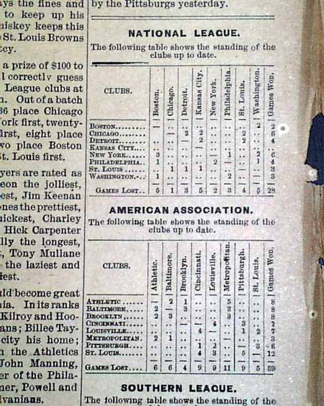 Very rare baseball newspaper from 1886... Portrait of George Taylor ...