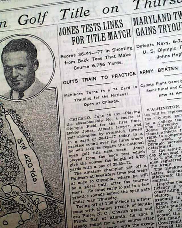 1928 Olympia Fields Country Club... U.S. Open... - RareNewspapers.com