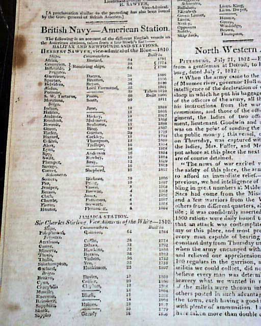 Success of General Hull in Canada, and more on the War of 1812 ...