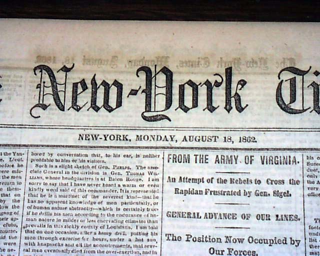 1862 Civil War Newspaper.... - RareNewspapers.com