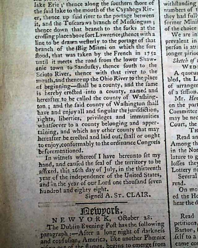 Washington County, Ohio, is created... - RareNewspapers.com