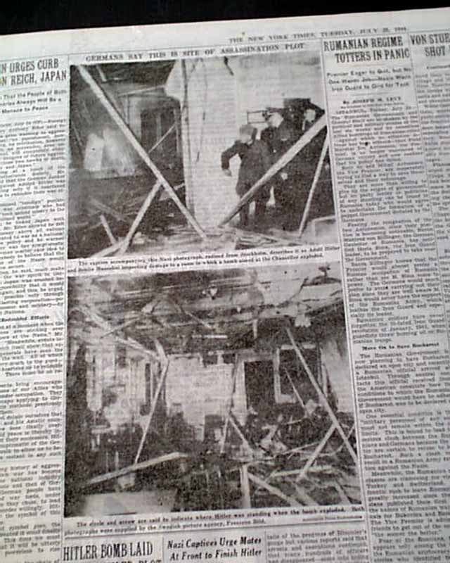 Adolph Hitler assassination attempt in 1944... - RareNewspapers.com