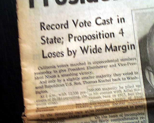 Dwight Eisenhower wins 1956 election..... - RareNewspapers.com