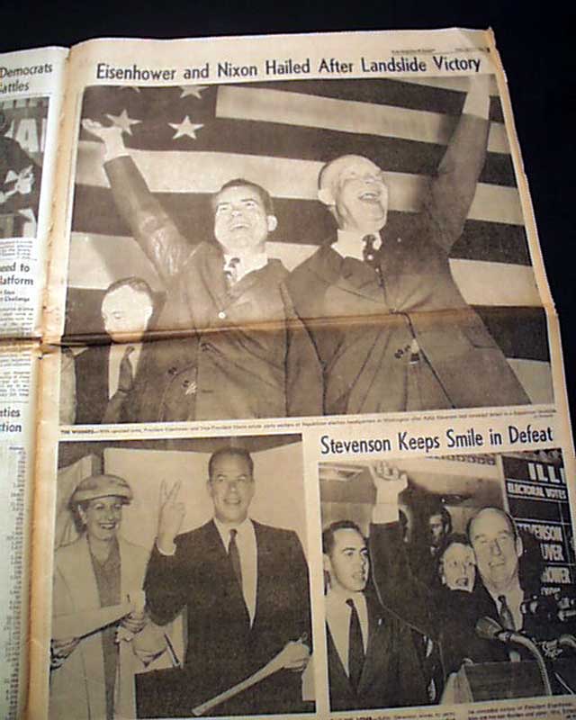 Dwight Eisenhower wins 1956 election..... - RareNewspapers.com