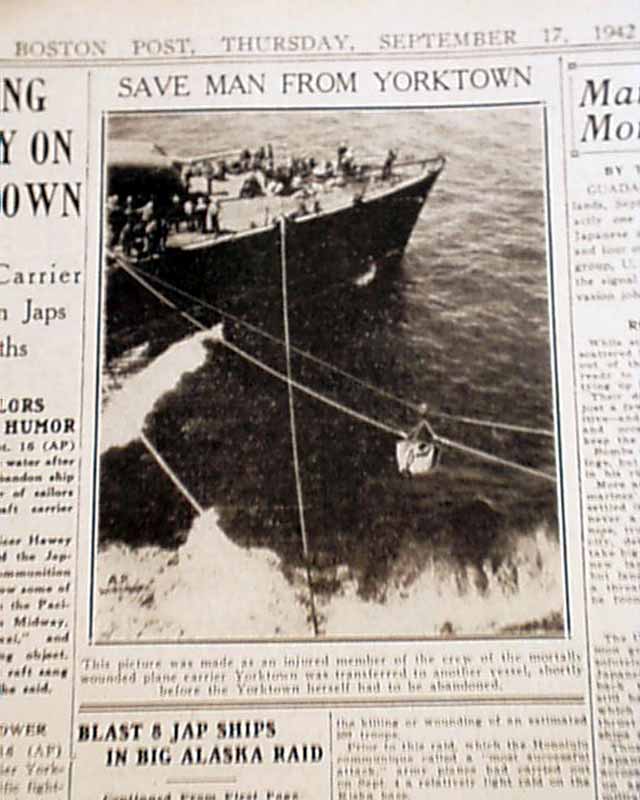 USS Yorktown Midway sinking.... - RareNewspapers.com