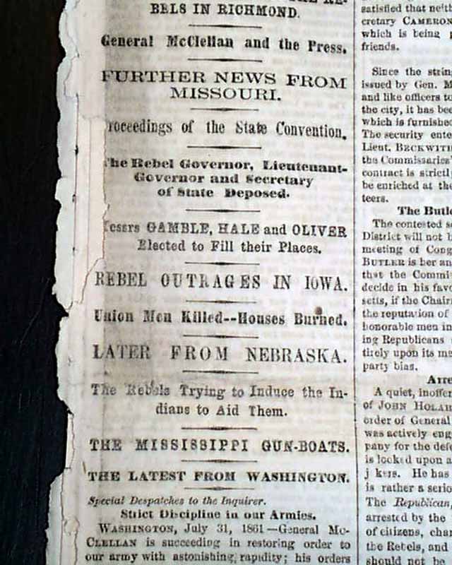 1861 Civil War... Philadelphia... - RareNewspapers.com