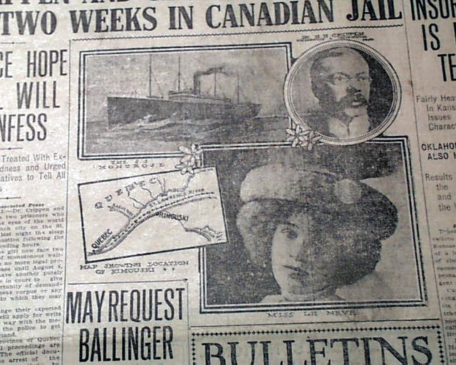 1910 Hawley Harvey Crippen murder case... - RareNewspapers.com