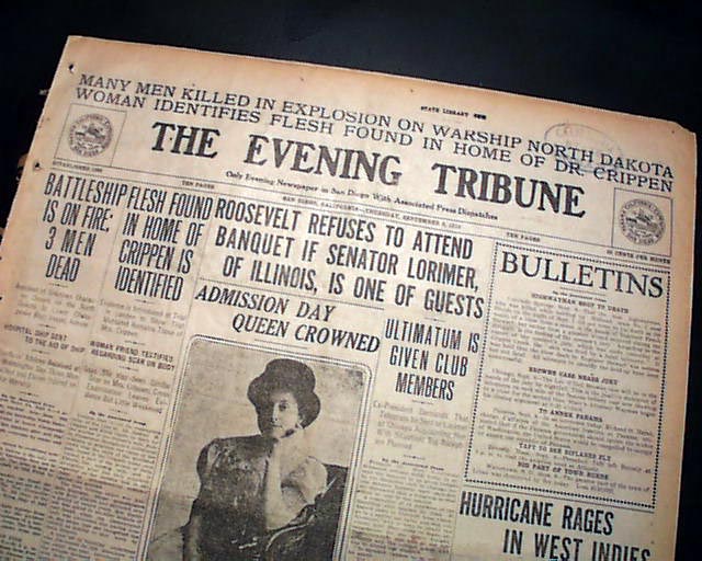 1910 Hawley Harvey Crippen murder case... - RareNewspapers.com