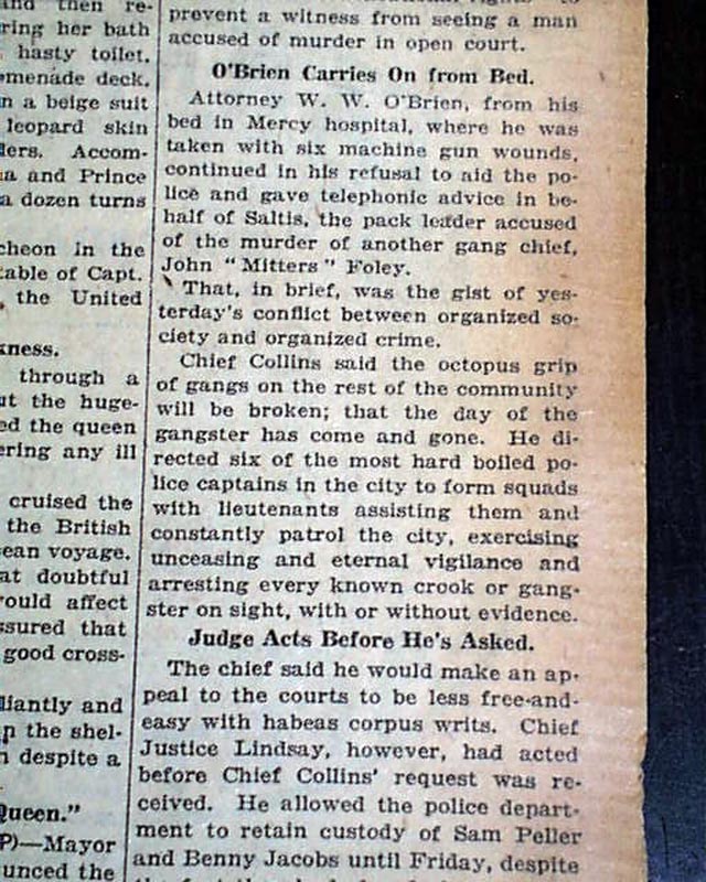 1926 Mobster Hymie Weiss assassination... - RareNewspapers.com